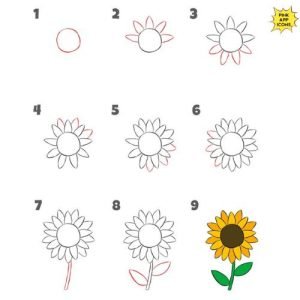 20+ Easy Flower Drawing for Kids Step by Step