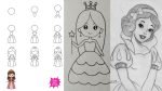20+ Princess Drawing Easy and Beautiful With Colour