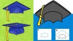 Easy Graduation Cap Drawing Ideas with Color